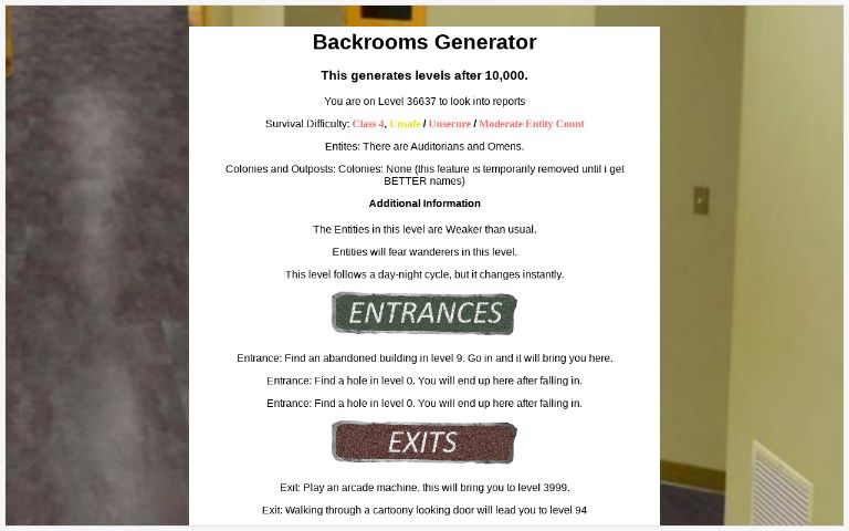 Backrooms Generator