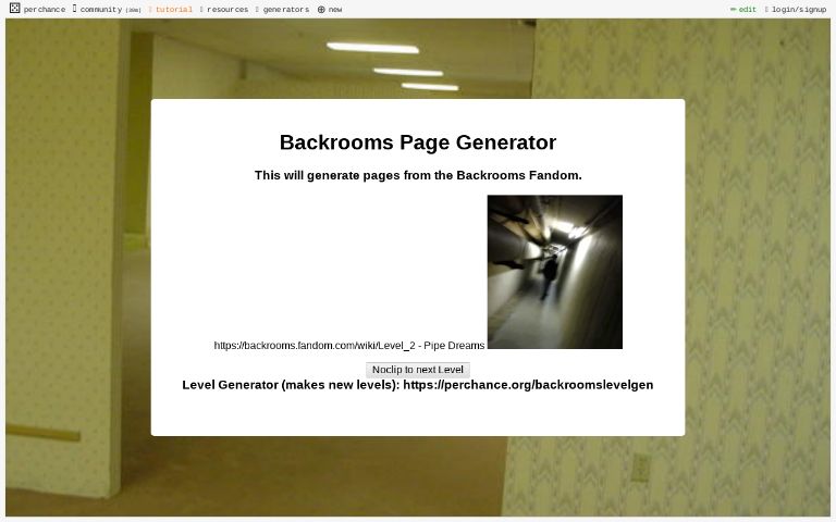 Backrooms Page Generator