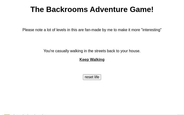 The Backrooms Adventure Game! ― Perchance Generator