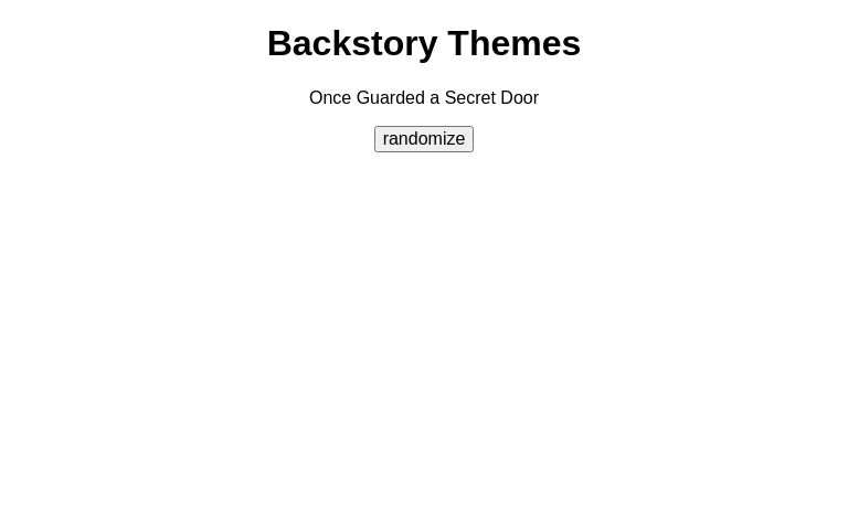 Backstory Themes ― Perchance Generator