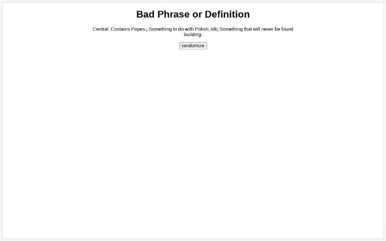 Bad Phrase or Definition ― Perchance Generator