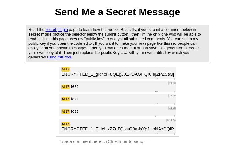Send Me a Secret Message ― Perchance Generator