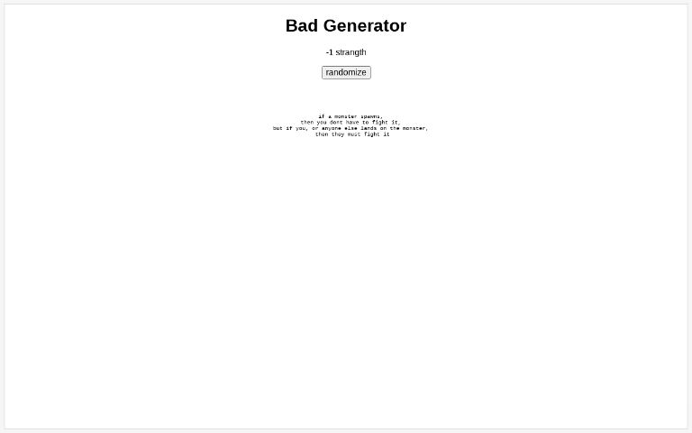 Bad Generator