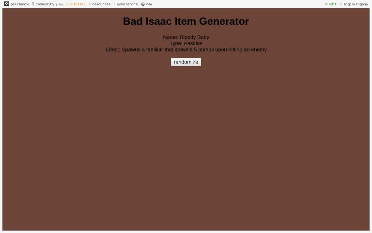 Bad Isaac Item Generator