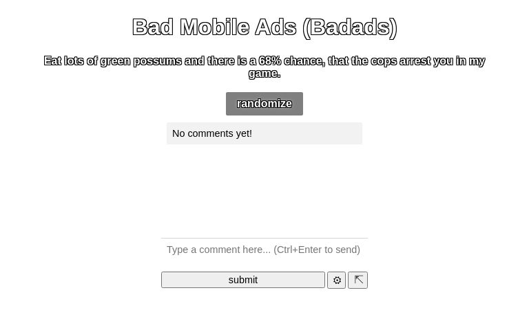 Bad Mobile Ads (Badads) ― Perchance Generator