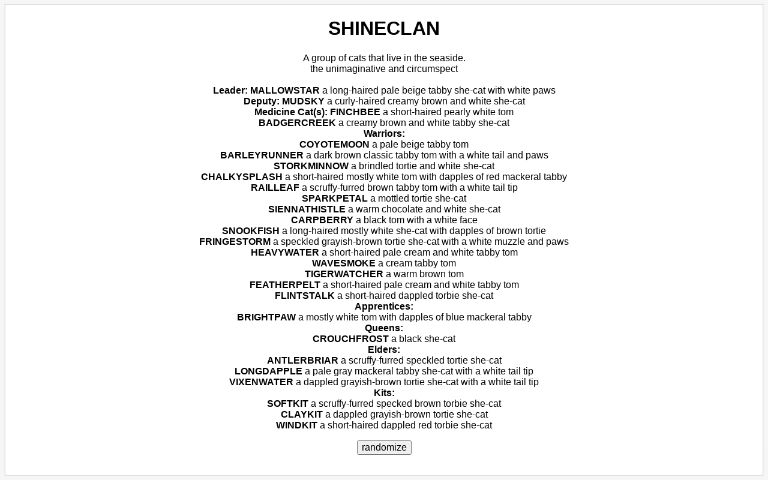 CHASMCLAN ― Perchance Generator