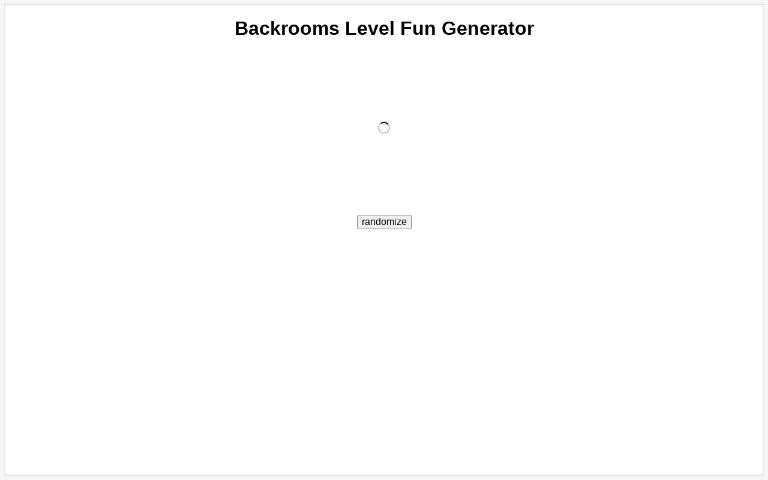 Backrooms Level Fun Generator
