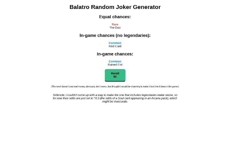 Balatro Random Joker Generator