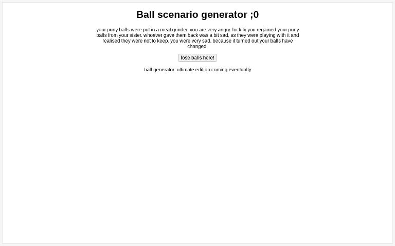 Ball scenario generator ;0