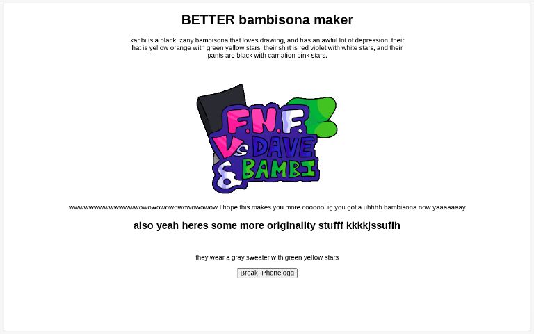 BETTER bambisona maker ― Perchance Generator
