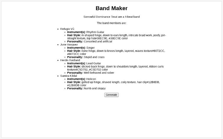 Band Maker ― Perchance Generator