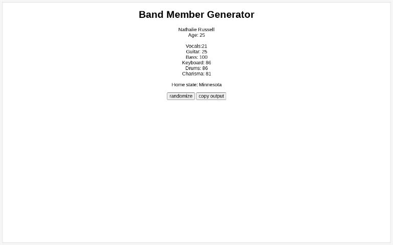 Band Member Generator