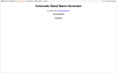 Automatic Band Name Generator