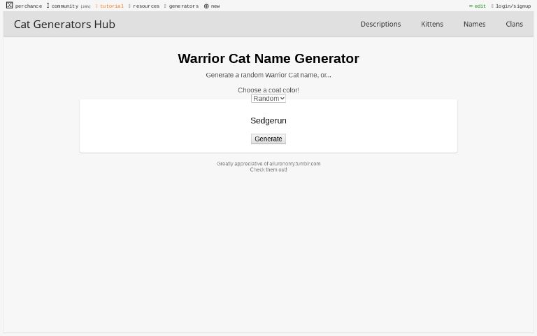 Warrior Cat Name Generator