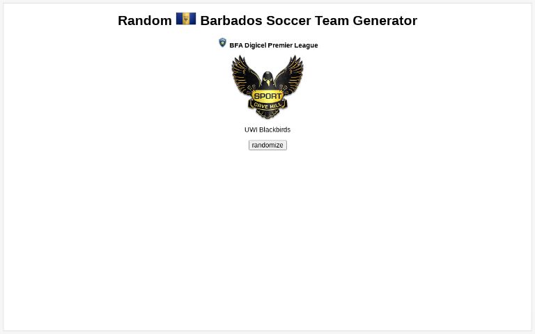 Random Barbados Soccer Team Generator