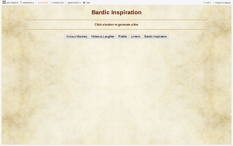 Bardic Inspiration ― Perchance Generator
