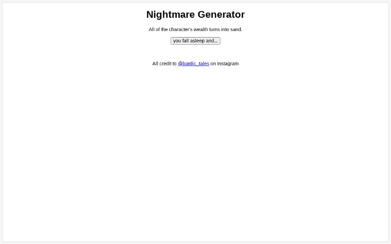 Nightmare Generator