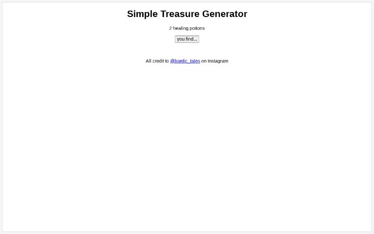 Simple Treasure Generator