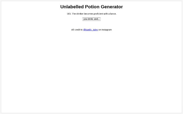 Unlabelled Potion Generator