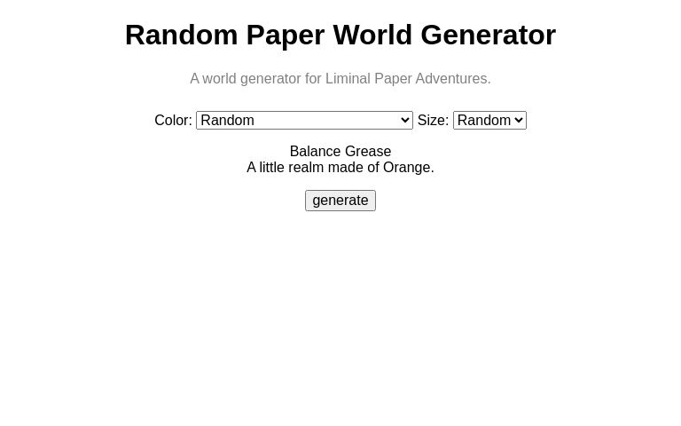 Random Paper World Generator