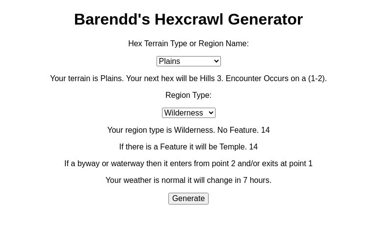 Barendd's Hexcrawl Generator