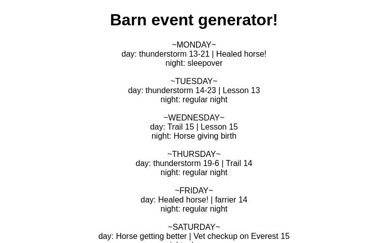 Barn event generator!