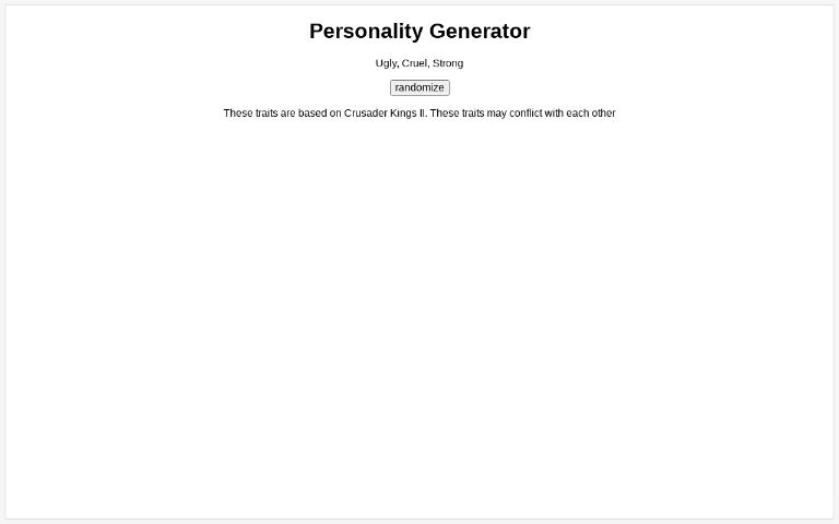 Personality Generator