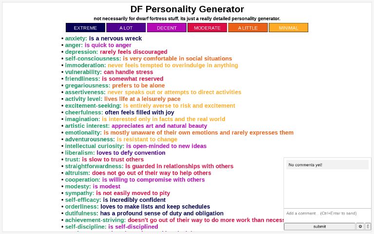 DF Personality Generator
