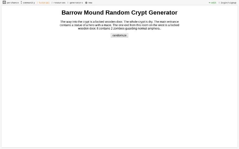 Barrow Mound Random Crypt Generator ― Perchance