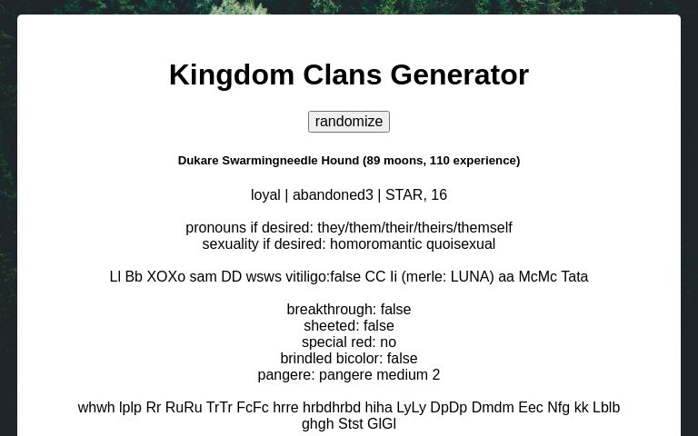 Kingdom Clans Generator