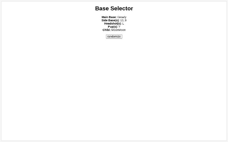 Base Selector ― Perchance Generator
