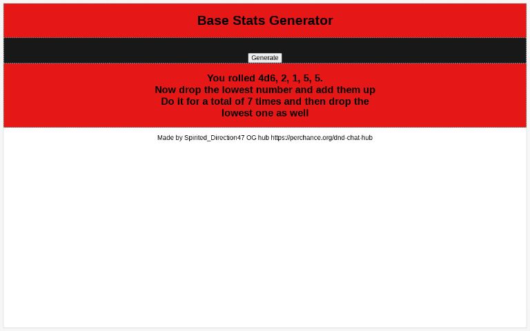 Base Stats Generator