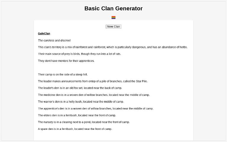 Basic Clan Generator