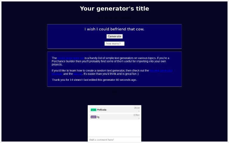 Your generator's title