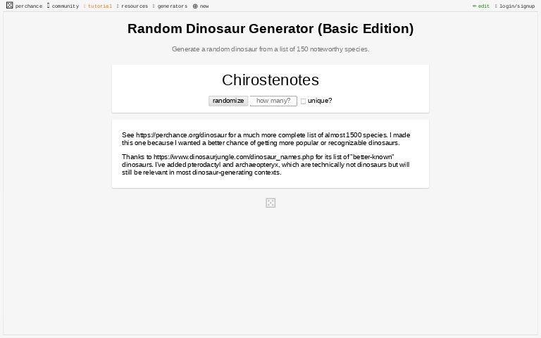 Random Dinosaur Generator (Basic Edition)