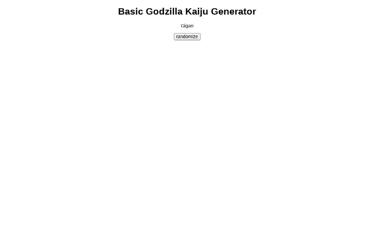 Basic Godzilla Kaiju Generator