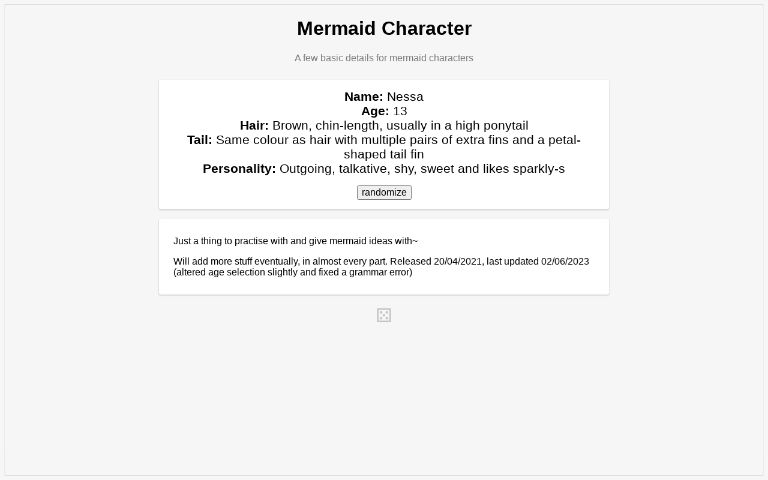 Mermaid Character ― Perchance Generator