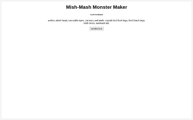 Mish-Mash Monster Maker ― Perchance Generator
