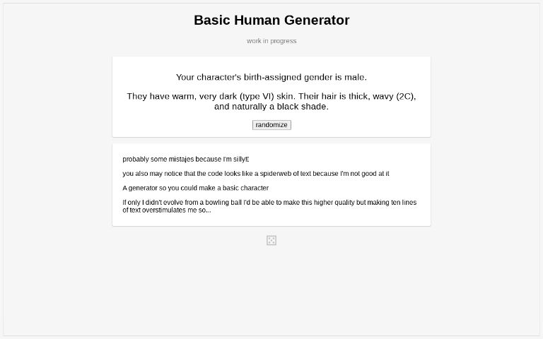 Basic Human Generator