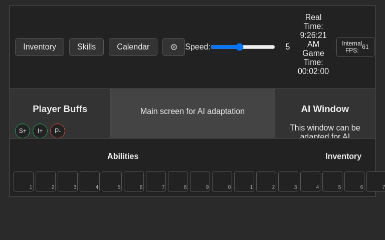 Basic Player Ui For Ai Gaming ― Perchance Generator