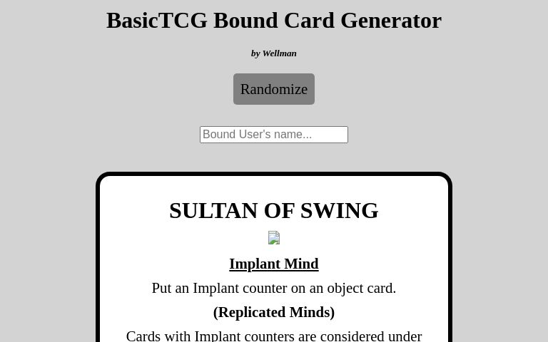 BasicTCG Bound Card Generator