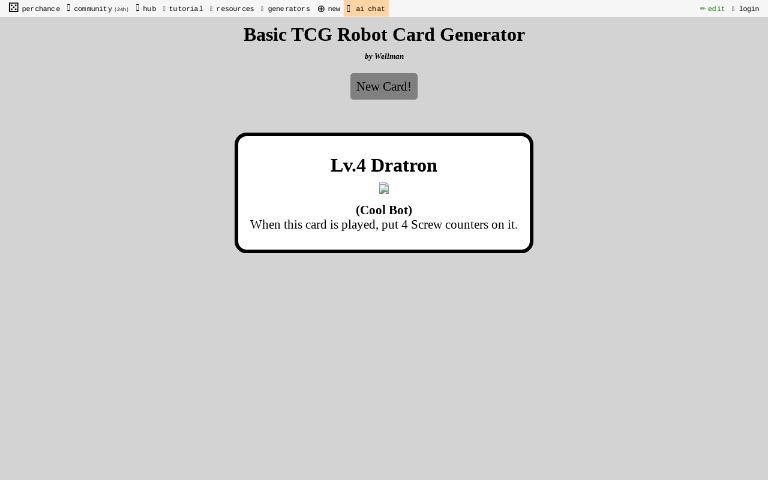 Basic TCG Robot Card Generator