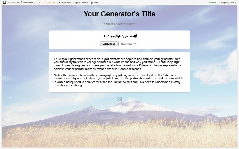 Basic Template Deluxe ― Perchance Generator
