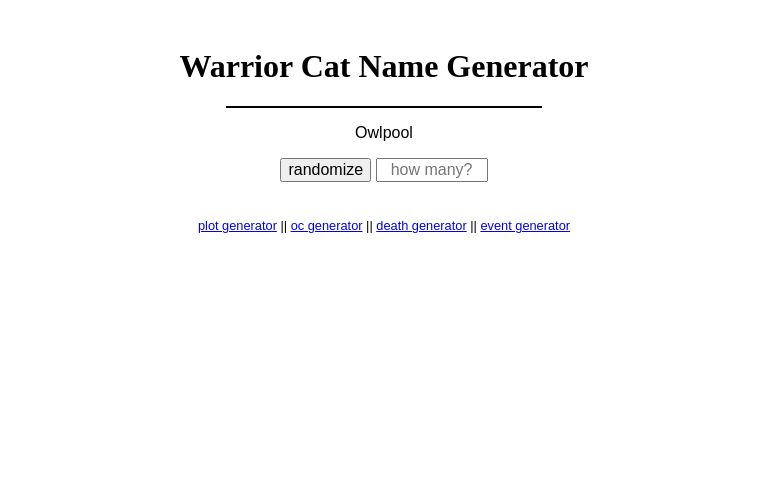 Warrior Cat Name Generator