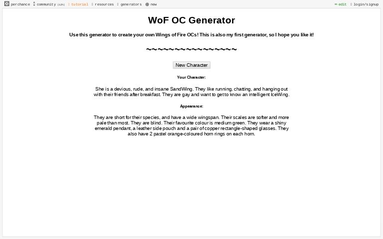 WoF OC Generator