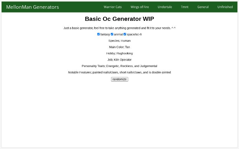 Basic Oc Generator WIP