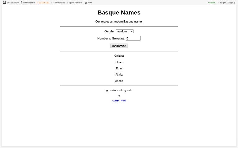 Basque Names ― Perchance Generator