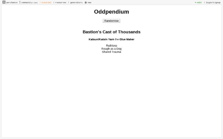 Oddpendium ― Perchance Generator