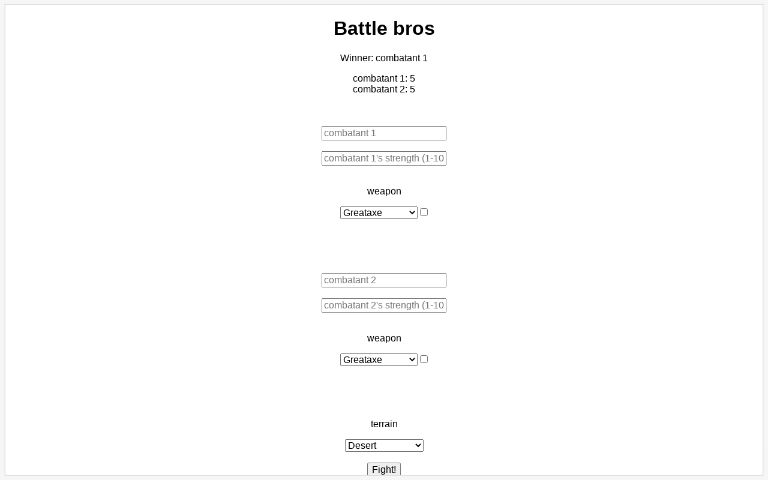 Battle bros ― Perchance Generator