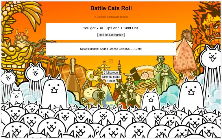 Battle Cats Roll ― Perchance Generator